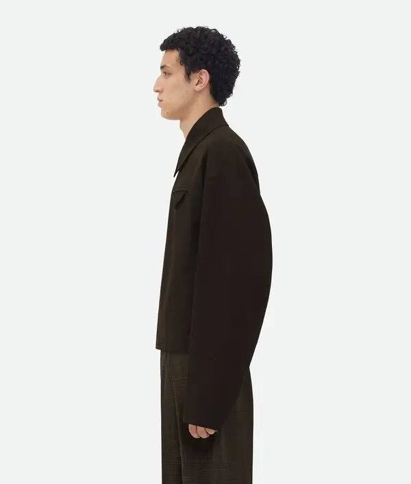 ジャケット・アウター bottega veneta 44 kimono xs Bottega Veneta Textured Wool Speckled Kimono Jacket - Ochre/Grey